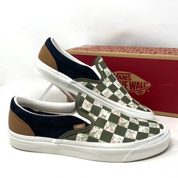 Vans | Shoes | Vans Classic Slip On Bricolage Check Canvas Mens Size ...